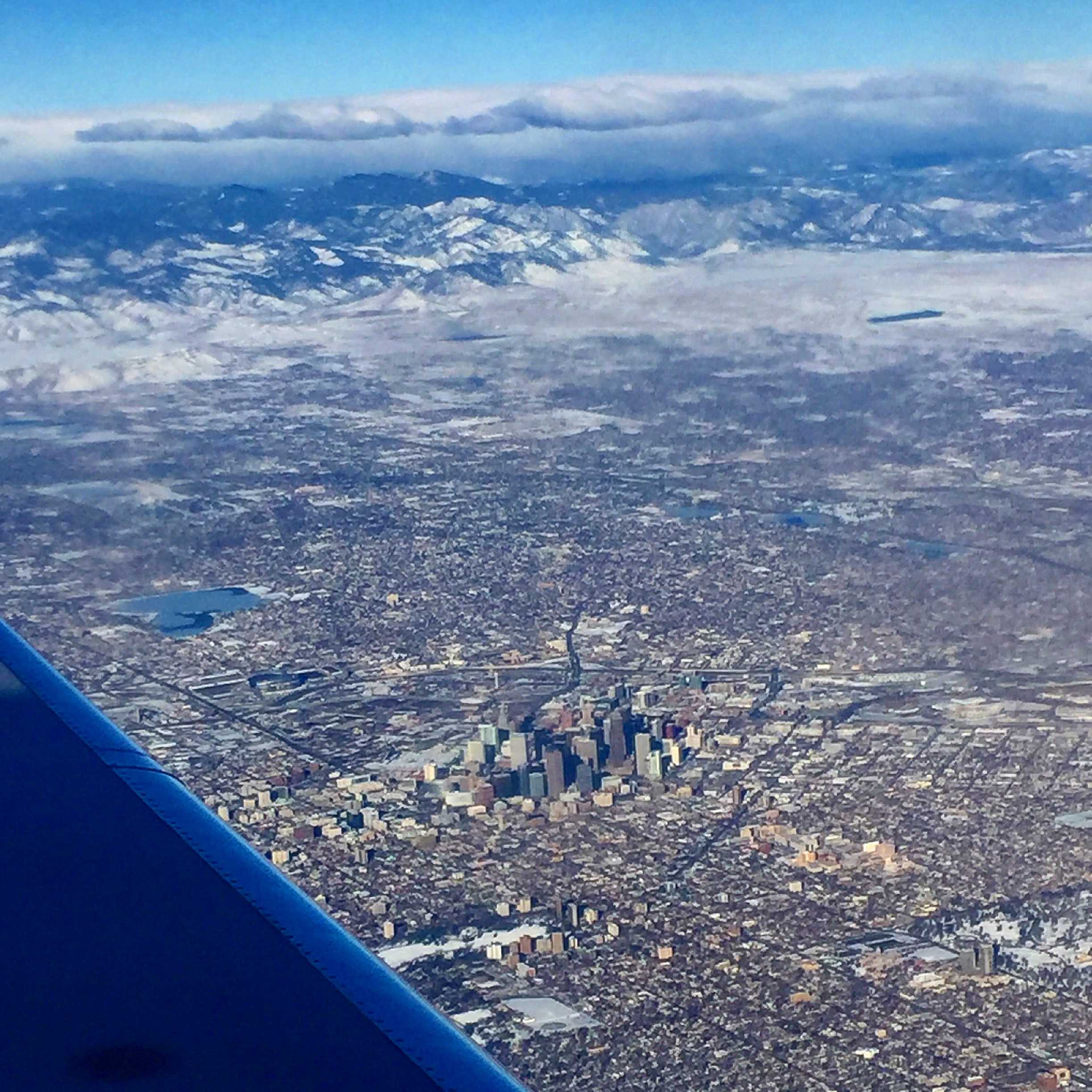 best plane window seat view between El Paso and Denver