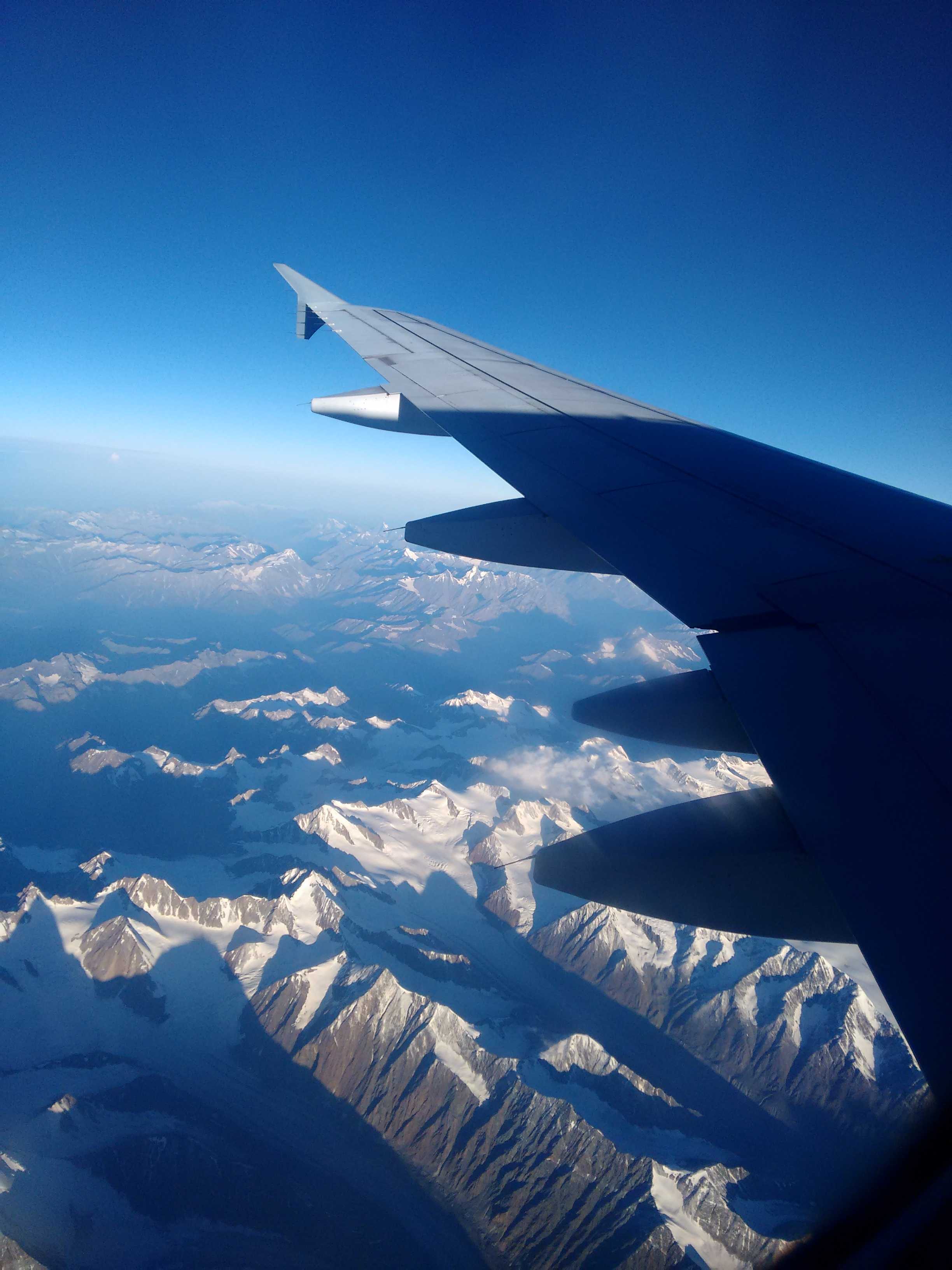 best plane window seat view between New Delhi and Leh